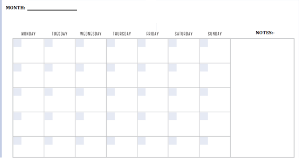 Free Printable Monthly Planner Templates Calendarkart