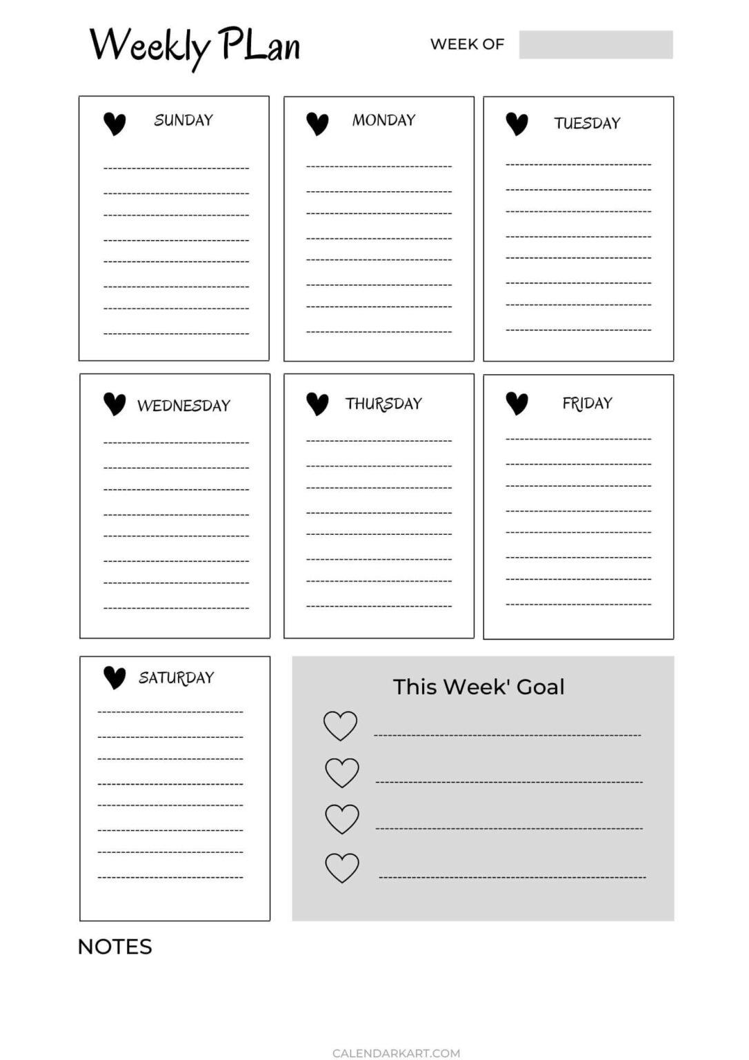 Free Printable Weekly Planner Templates - CalendarKart