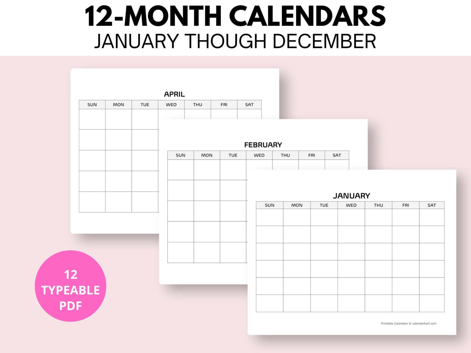 Free Printable Blank Calendar Templates - CalendarKart
