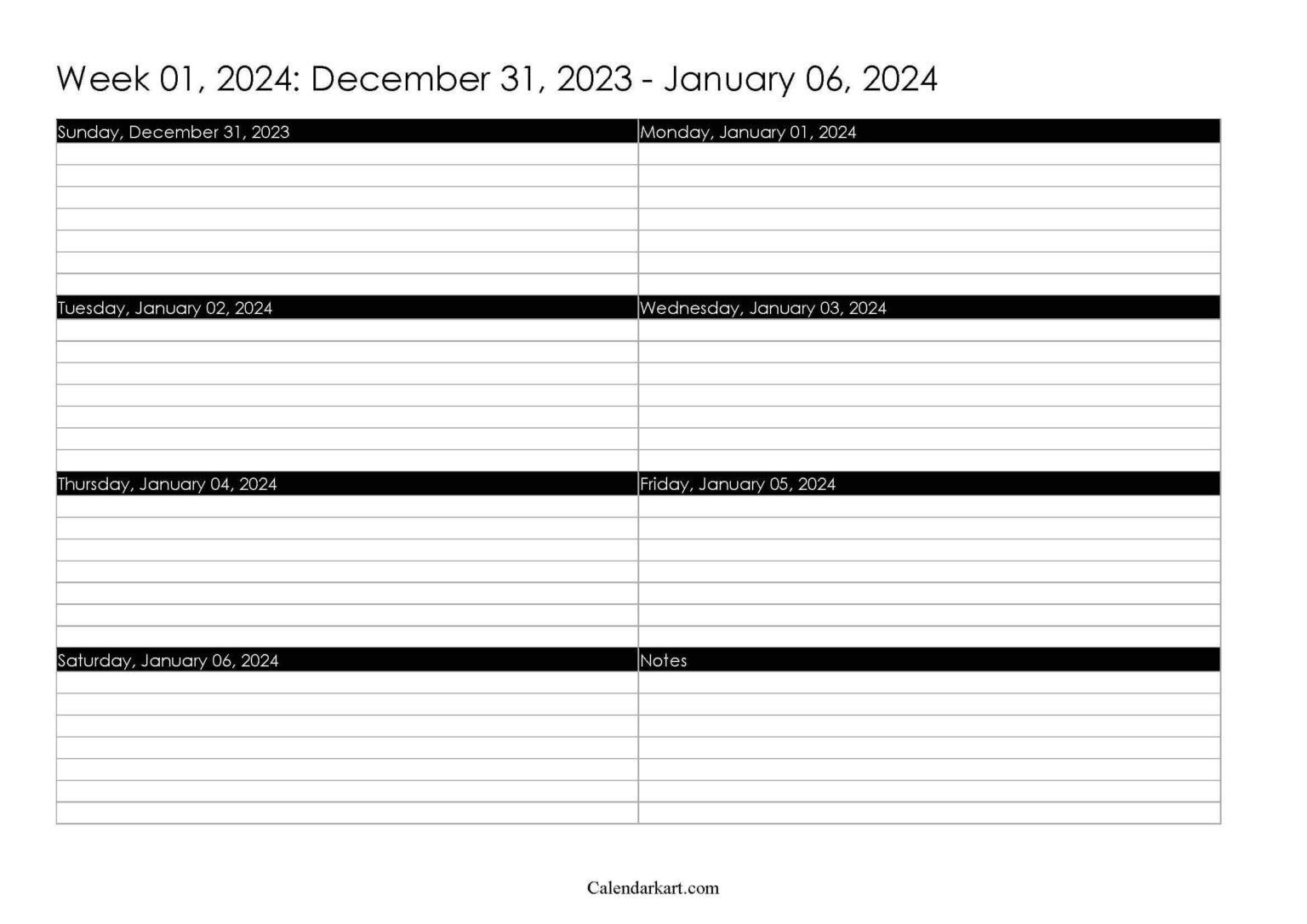Free Printable Weekly Planner Templates - CalendarKart