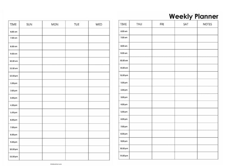 Free Printable Weekly Planner Templates - CalendarKart
