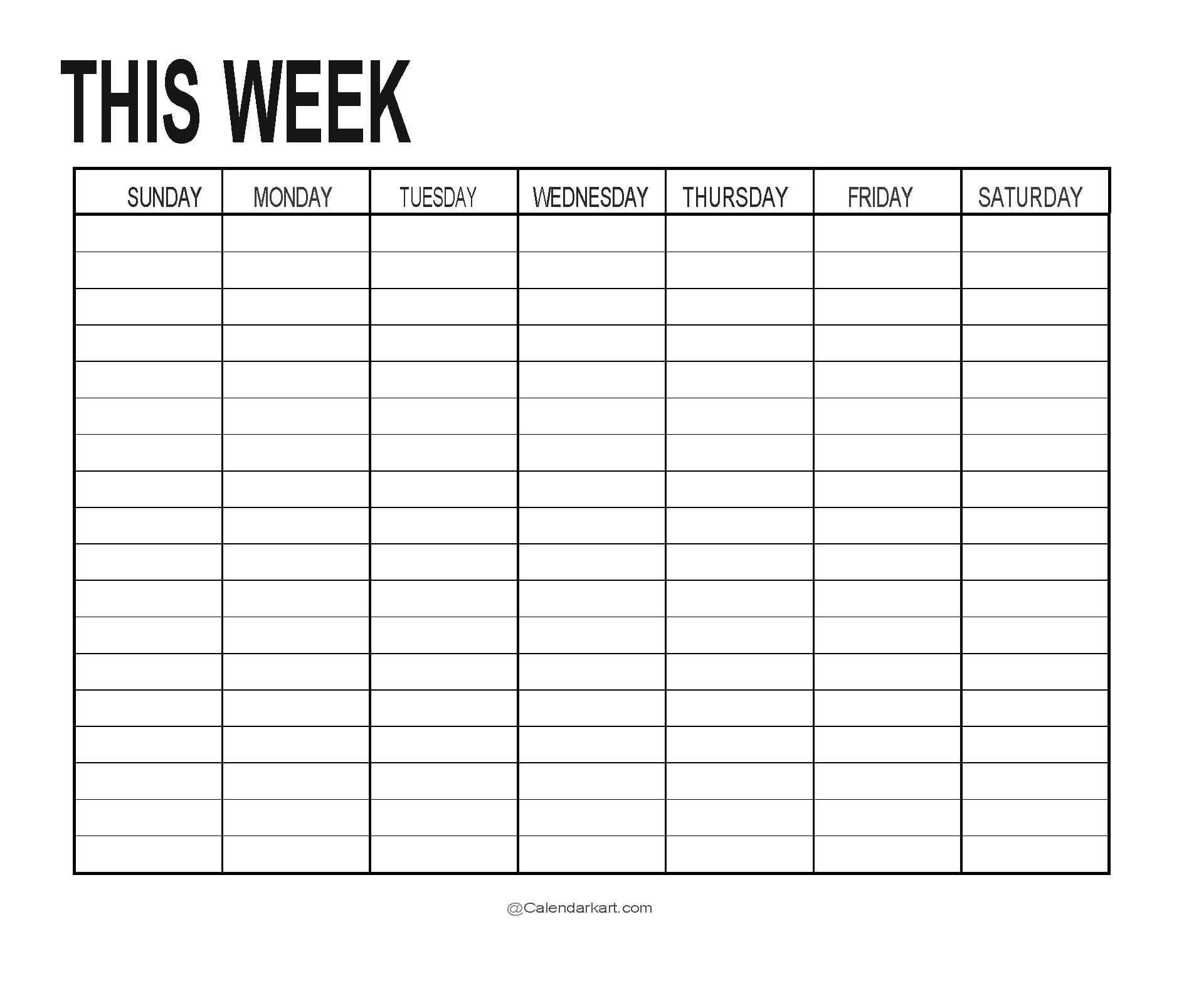 Printable Weekly Calendar Schedule