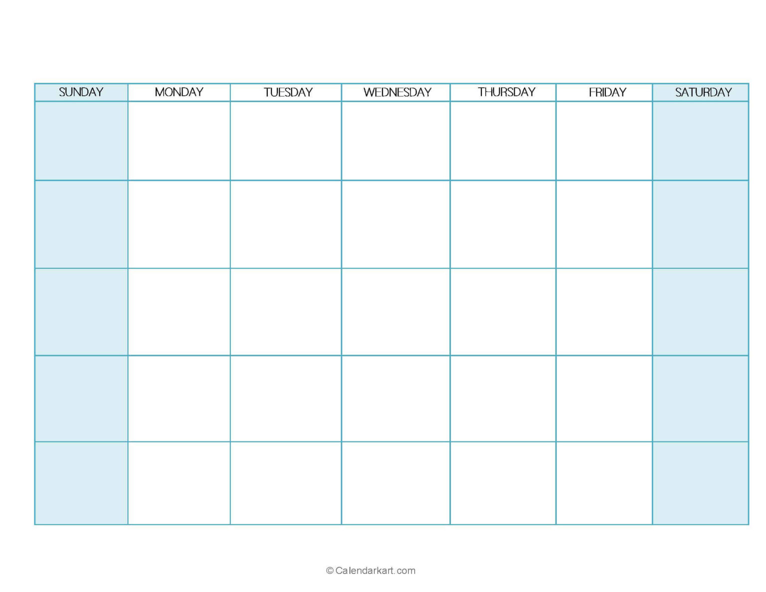 Download Free Printable Blank Calendar Templates | CalendarKart