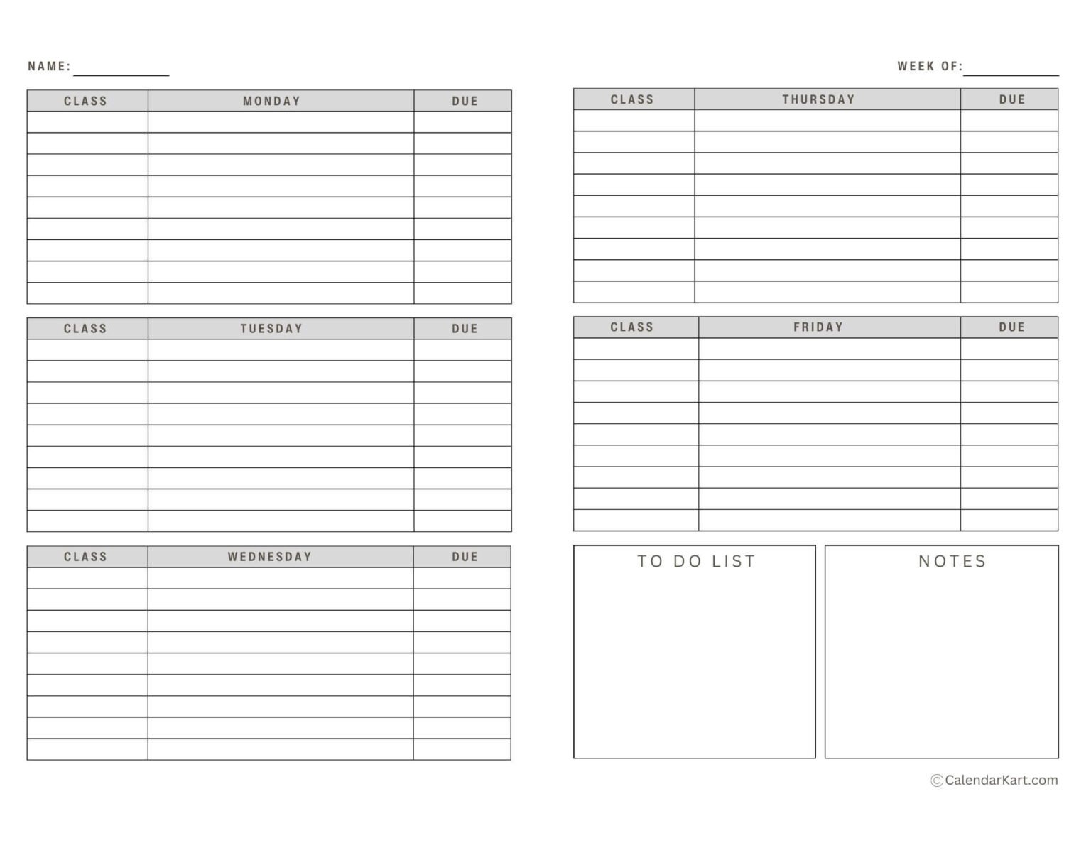 Best Weekly Planners for Students | Calendarkart