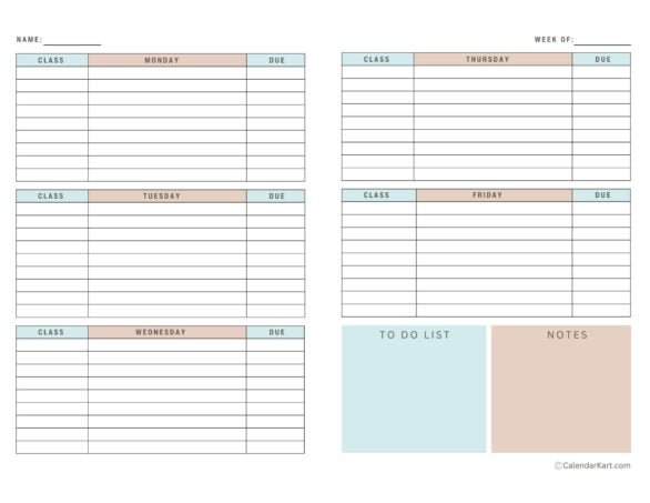 Best Weekly Planners for Students | Calendarkart