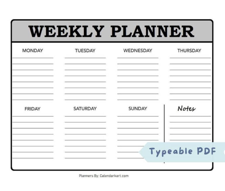 Free Printable Weekly Planner Templates - CalendarKart