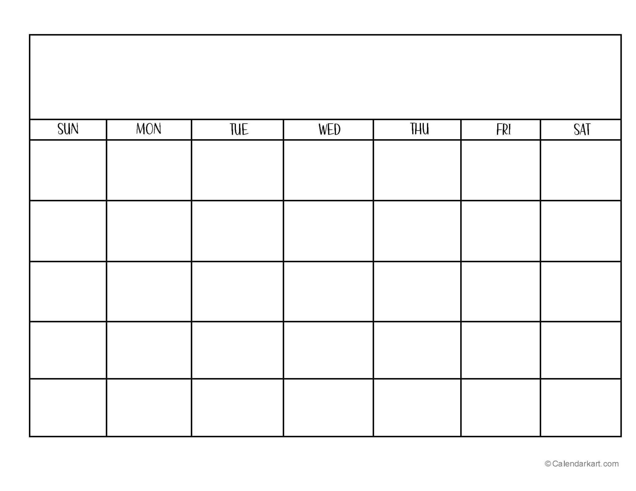 Printable Monthly, Weekly And Yearly Blank Calendar Templates
