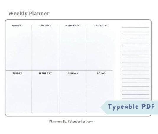 Free Printable Weekly Planner Templates - CalendarKart