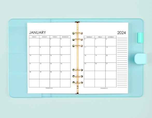 2 Page Monthly Calendars 2025 and undated versions - CalendarKart