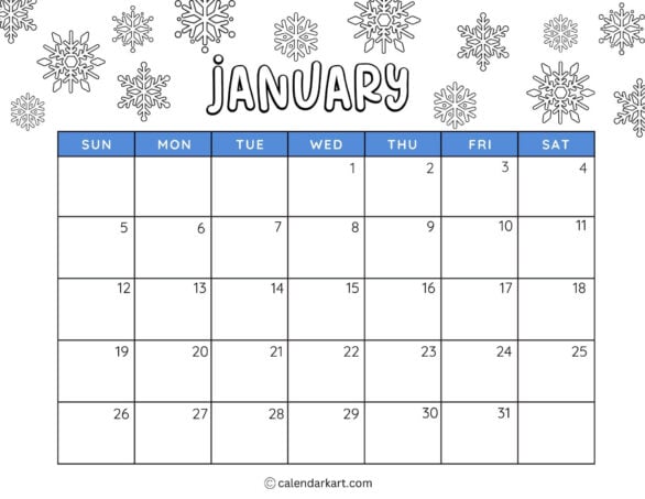 40+ Printable January 2025 Calendars | free pdf - CalendarKart