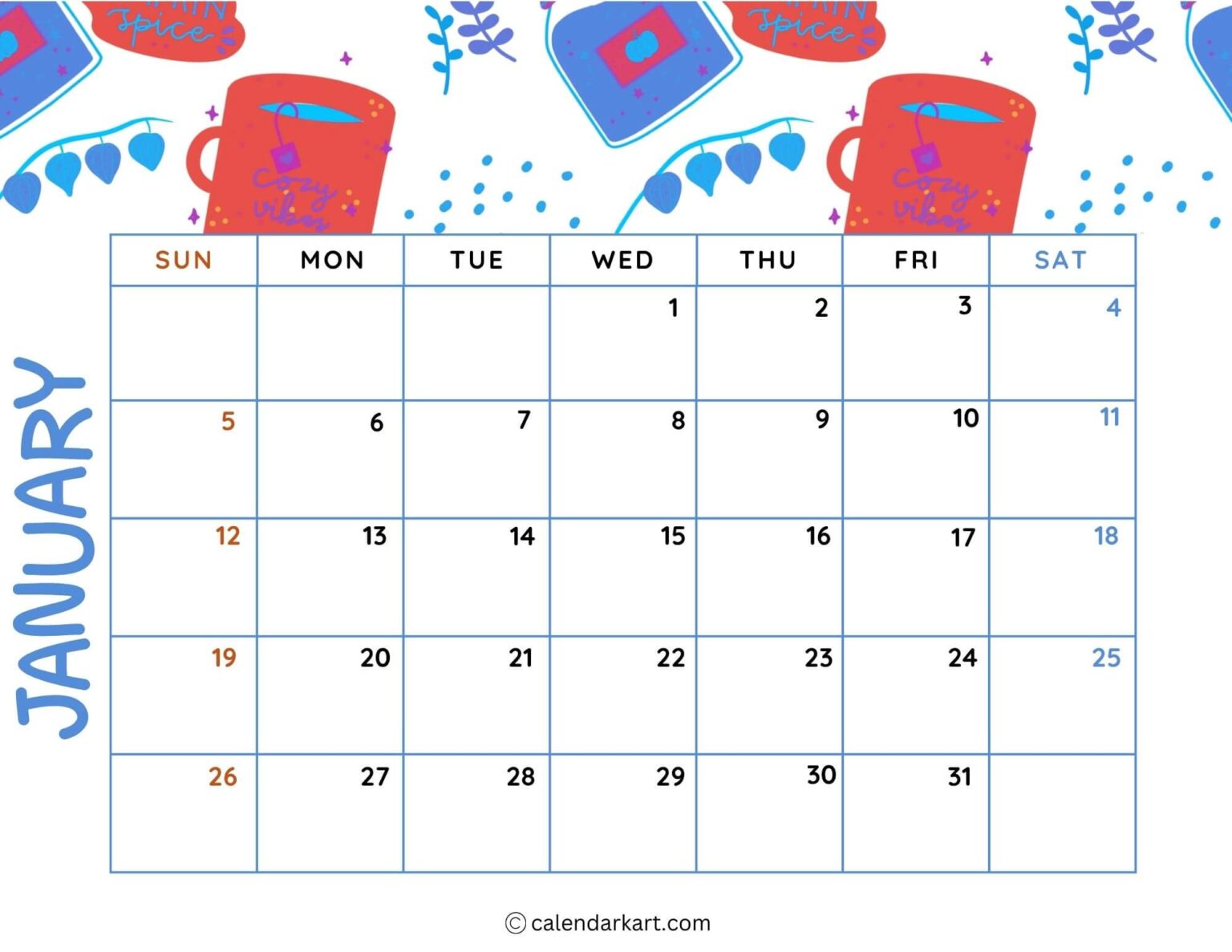 40+ Printable January 2025 Calendars | free pdf - CalendarKart