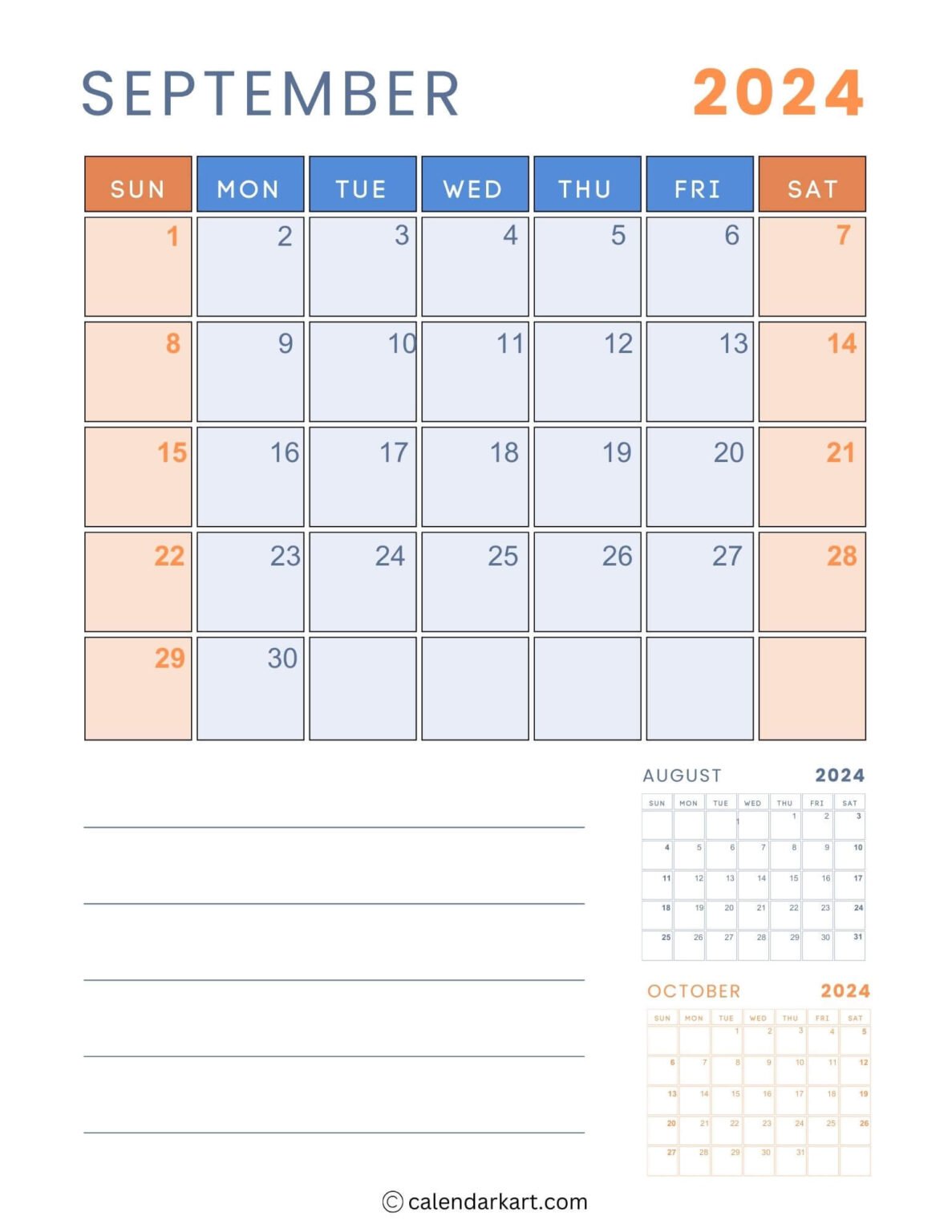 Free Printable September 2024 Calendar With Holidays