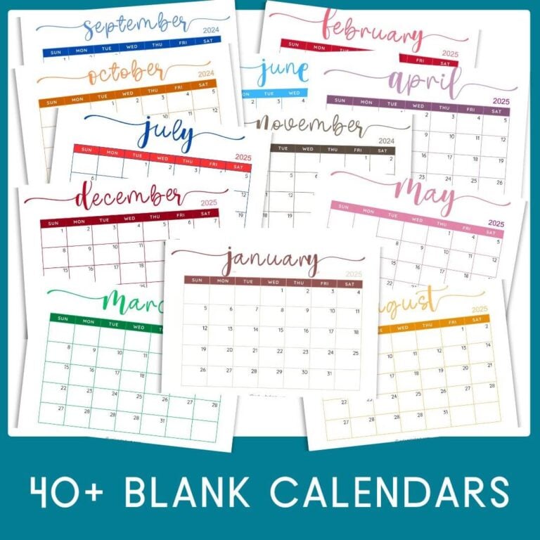 Printable Monthly, Weekly And Yearly Blank Calendar Templates