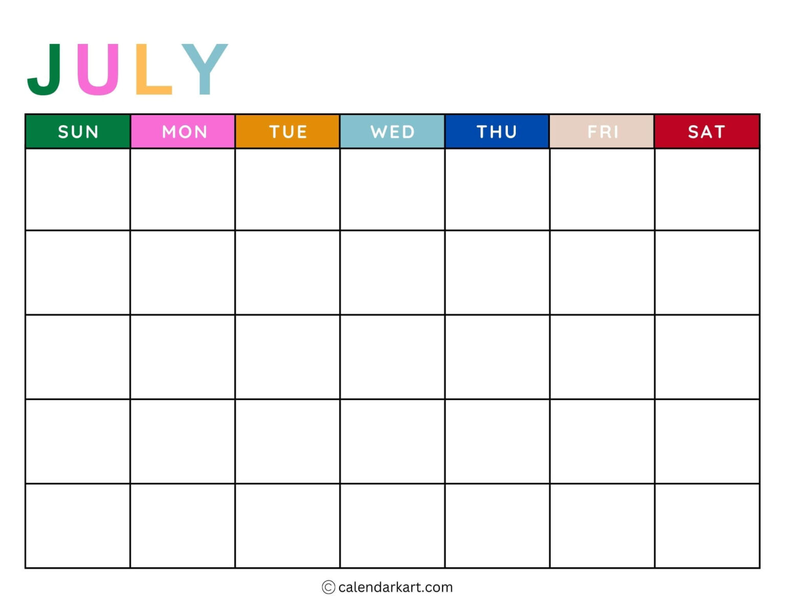 Printable Monthly, Weekly And Yearly Blank Calendar Templates