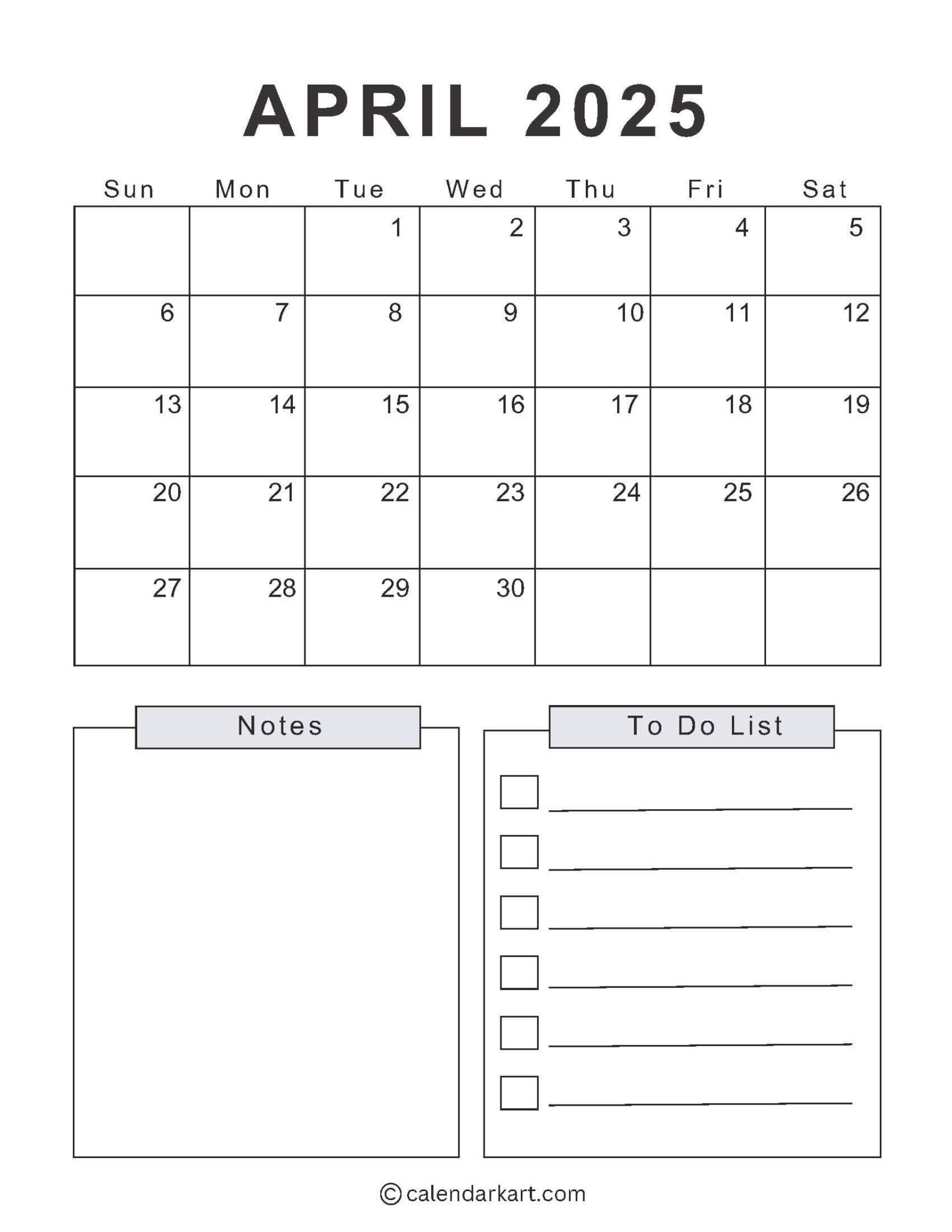 Free Printable April 2025 Calendars | 30 Free Printable PDF