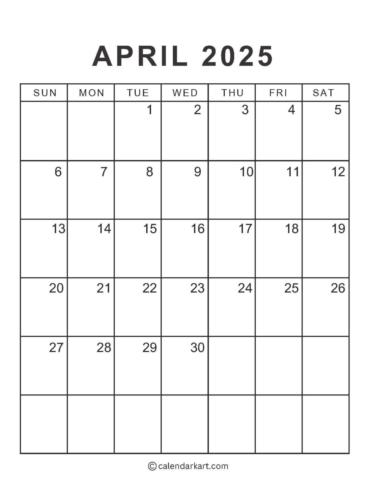 Free Printable April 2025 Calendars | 30 Free Printable PDF