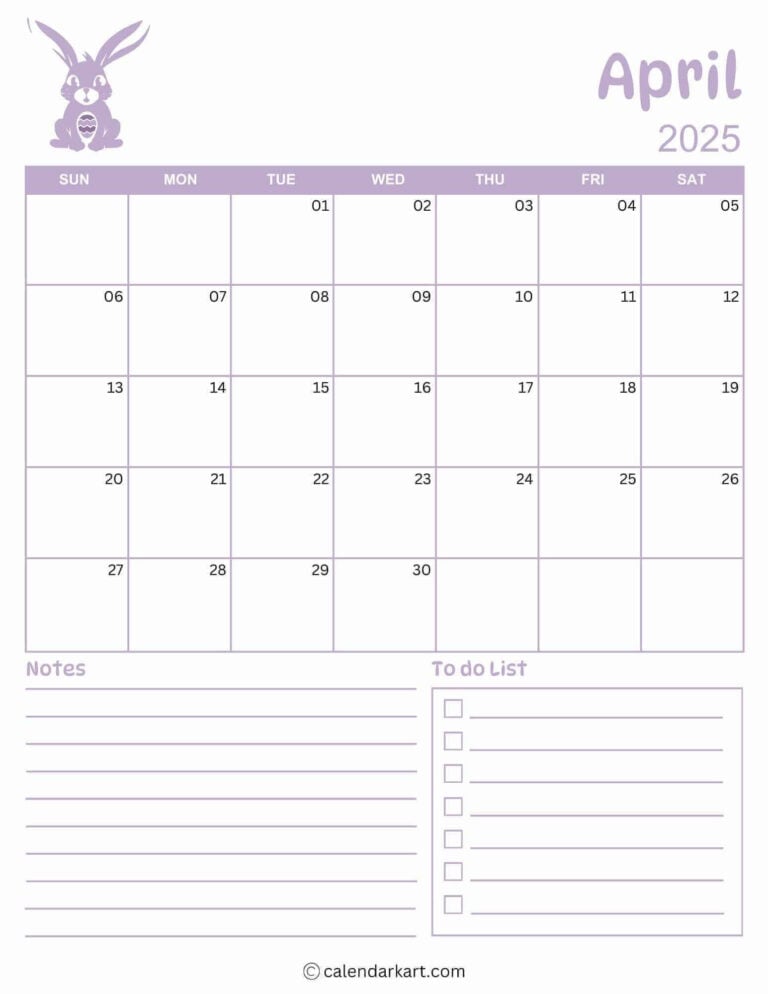 Free Printable April 2025 Calendars | 30 Free Printable PDF