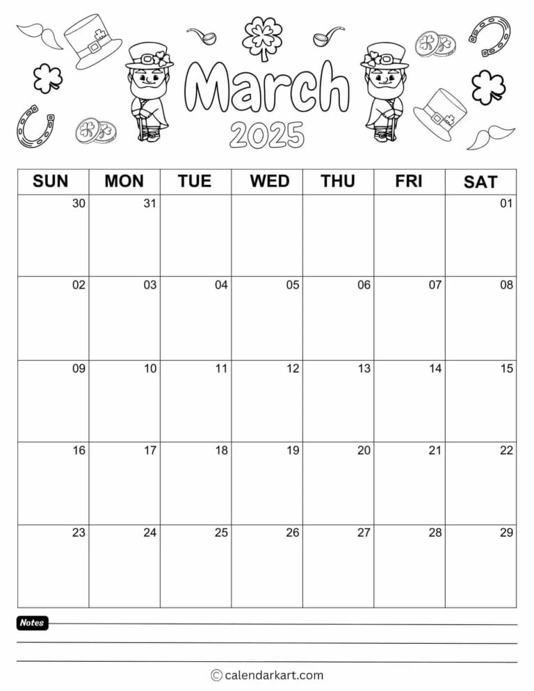 Download Free Printable March 2025 Calendar | Calendarkart