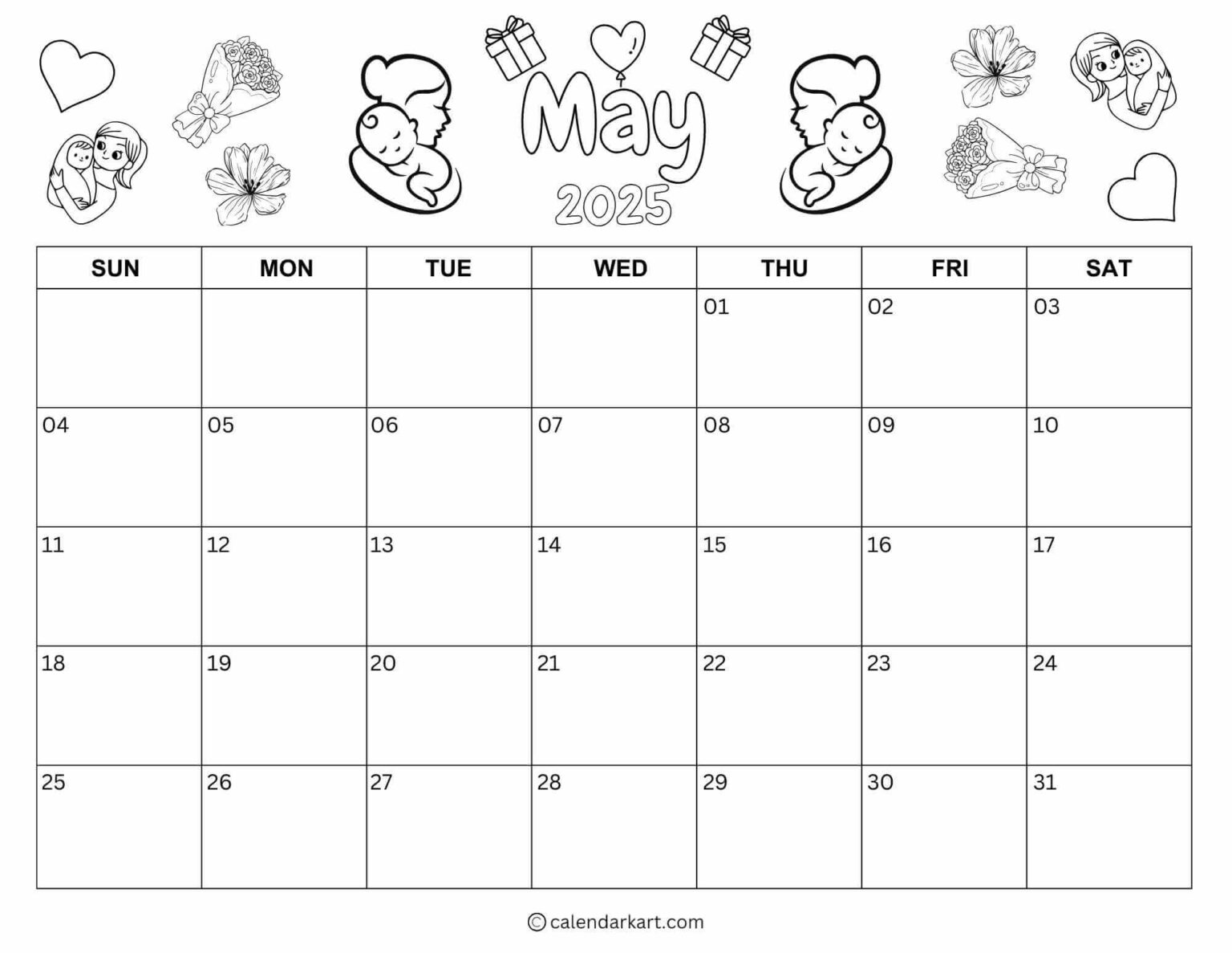 Cute May 2025 Calendars - 8 Free Functional Templates