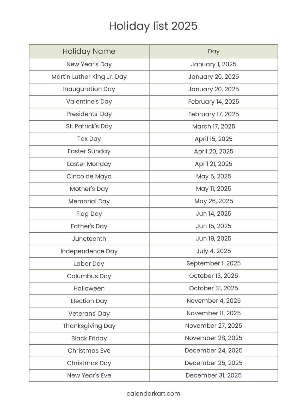 Free Printable 2025 Planner PDF | CalendarKart