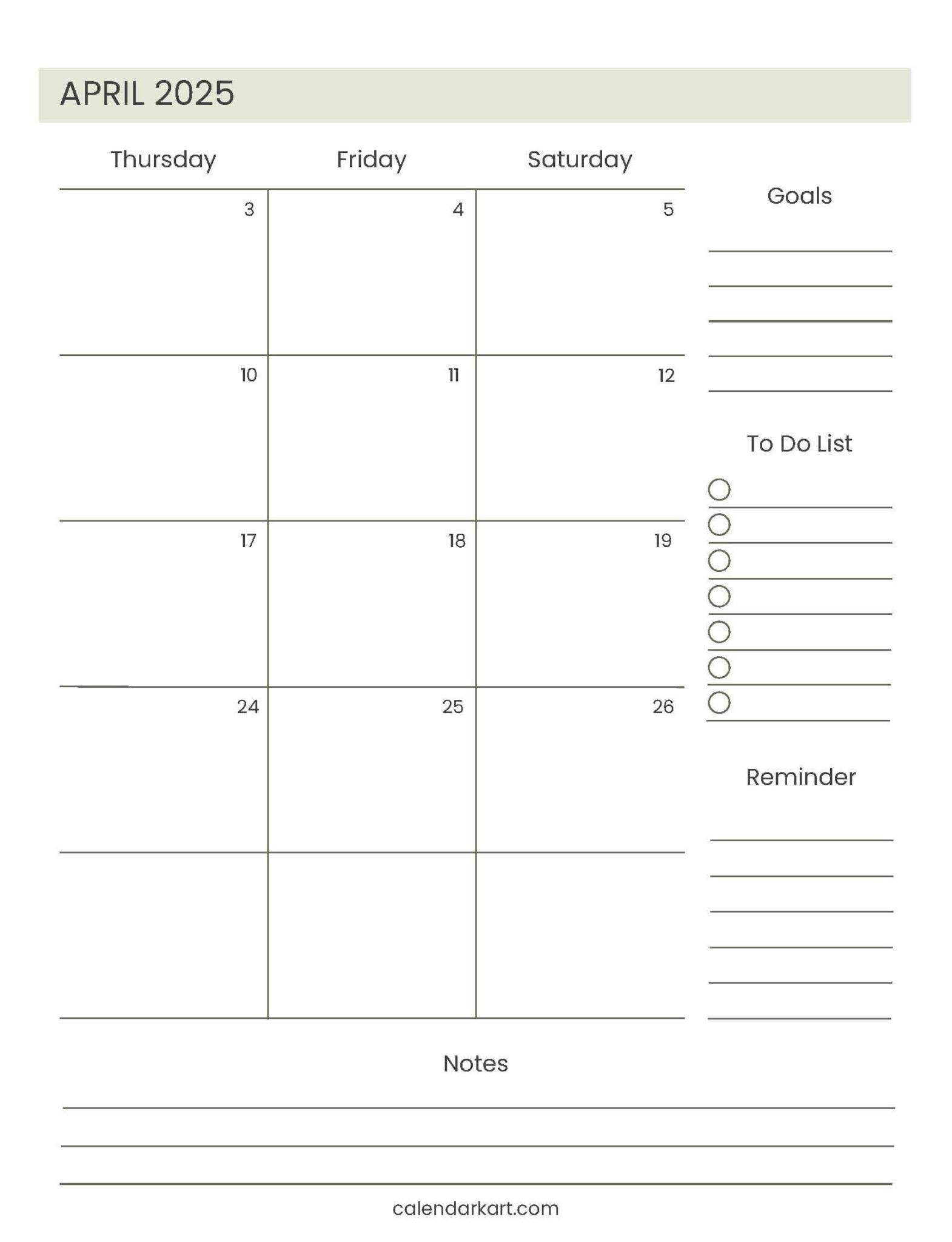 Free Printable 2025 Planner PDF | CalendarKart