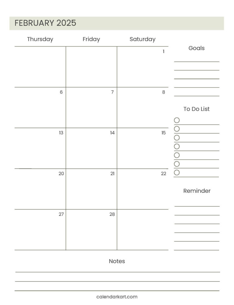Free Printable 2025 Planner PDF | CalendarKart