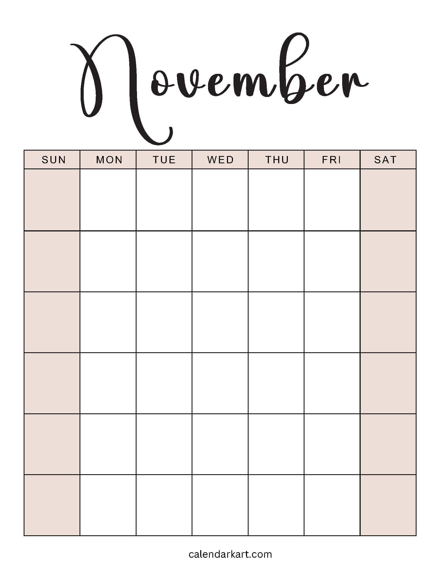 Customized Calendars November