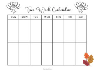 Printable Two Week Calendar - CalendarKart