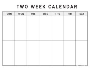 Printable Two Week Calendar - CalendarKart