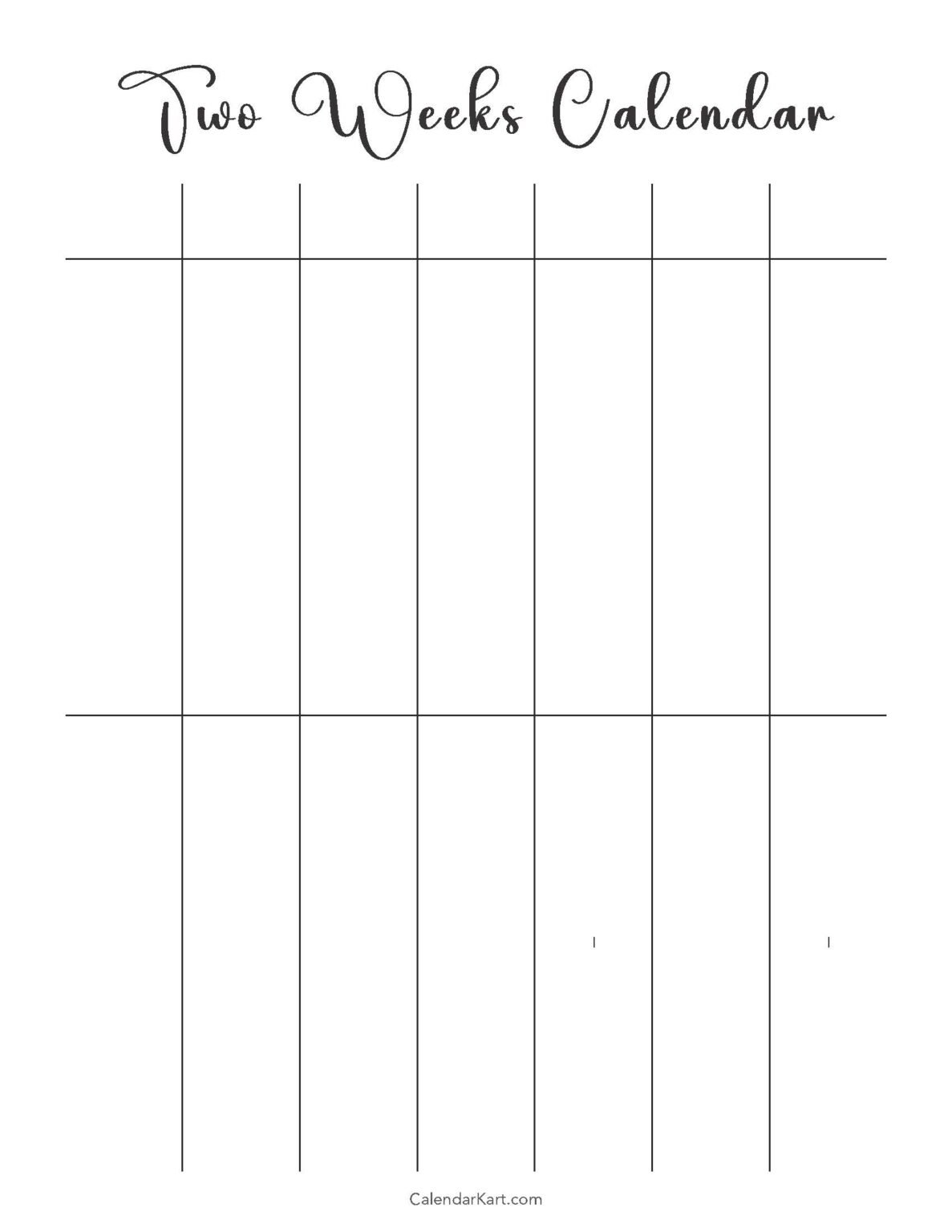 Printable Two Week Calendar - CalendarKart