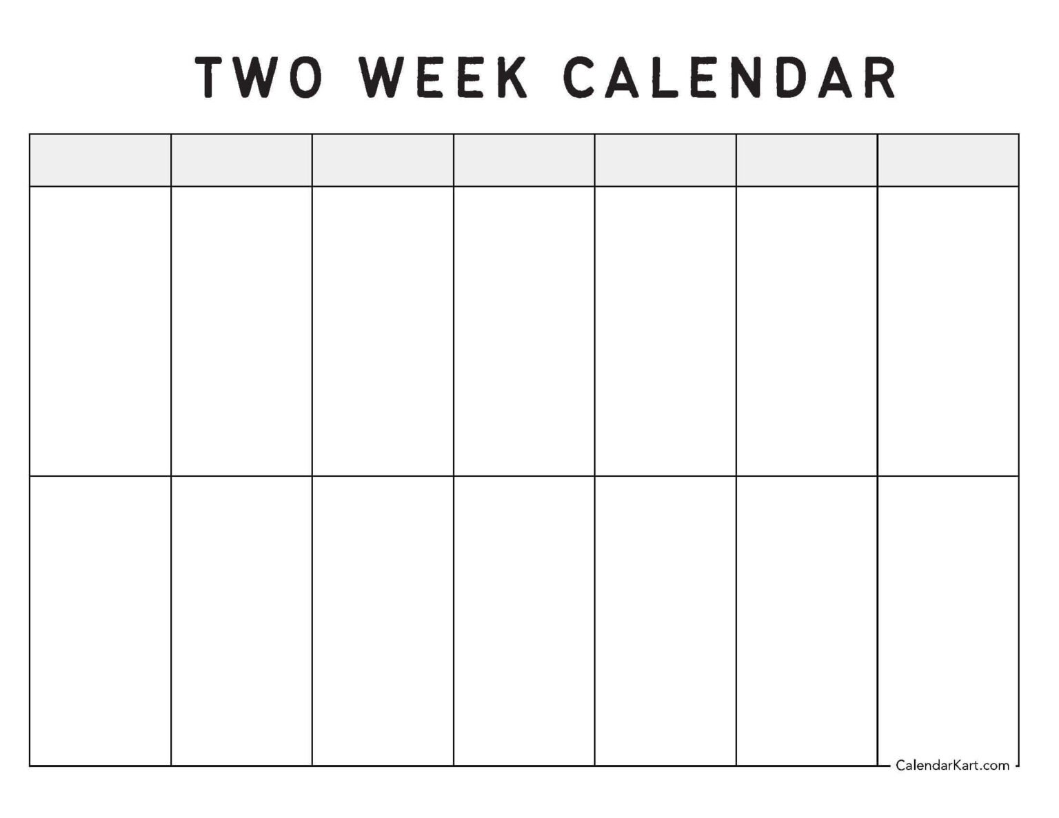 Printable Two Week Calendar - CalendarKart