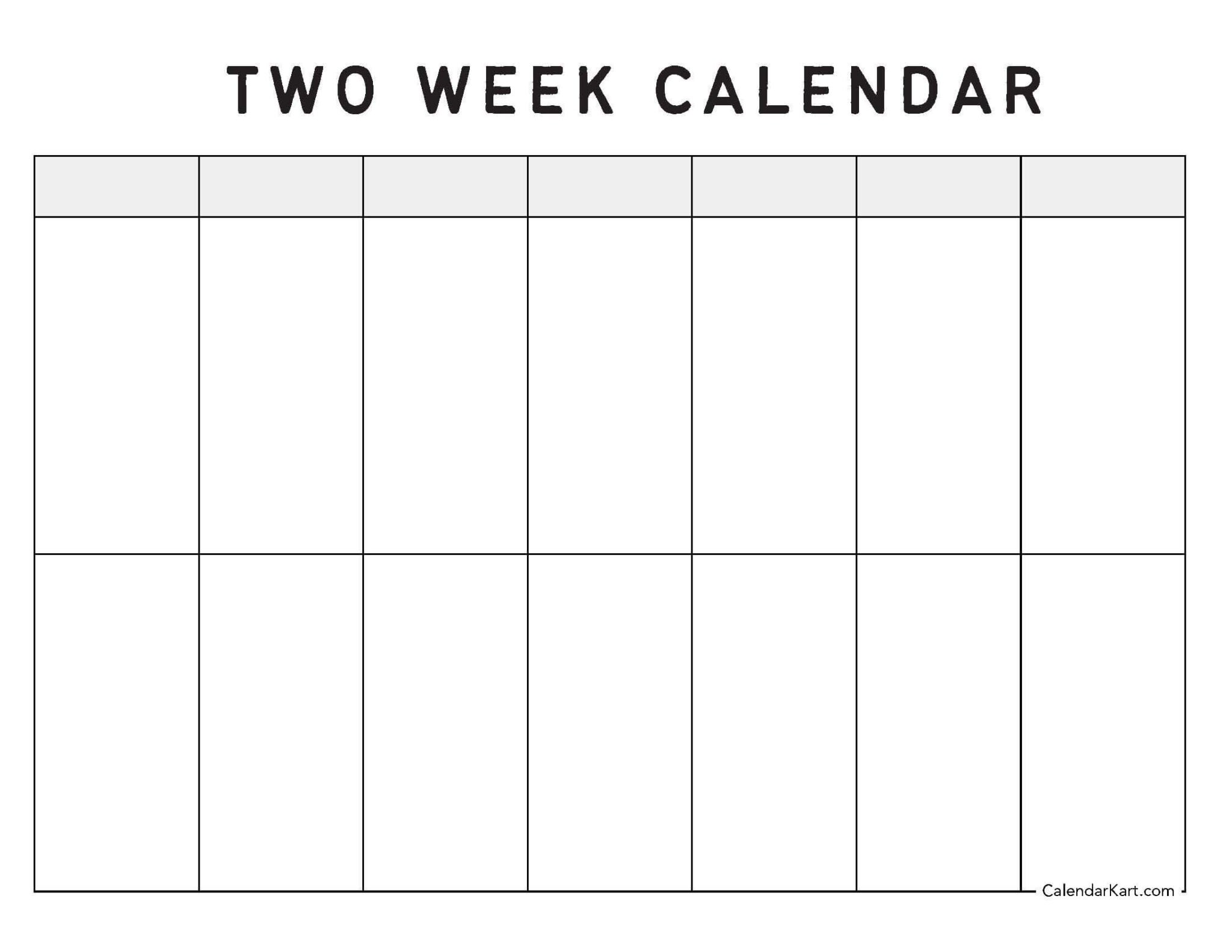 Printable Two Week Calendar - CalendarKart