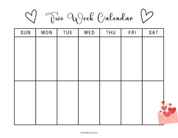Printable Two Week Calendar - CalendarKart