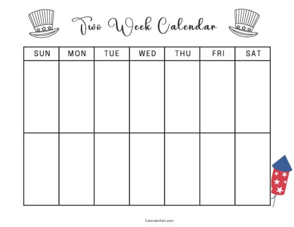 Printable Two Week Calendar - CalendarKart