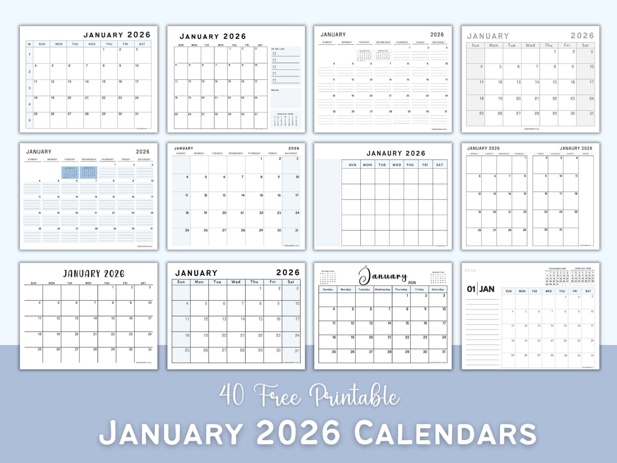 January 2026 Calendar | Free Printable PDF - CalendarKart