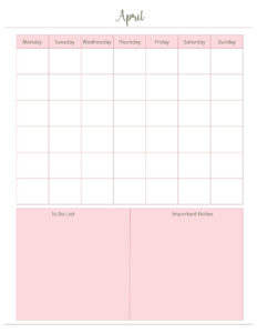 Teacher Planner – Free Printable Planner Templates
