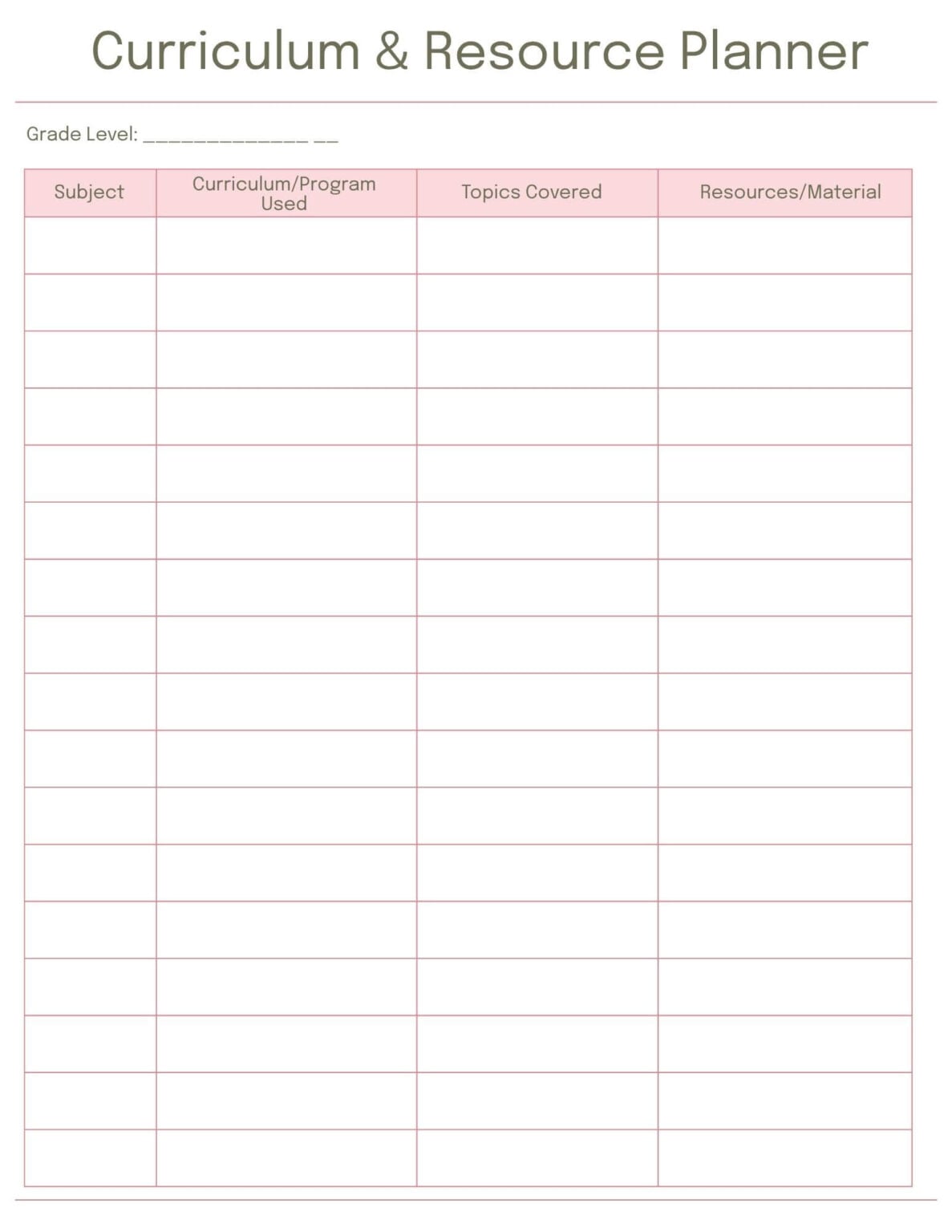 Teacher Planner – Free Printable Planner Templates