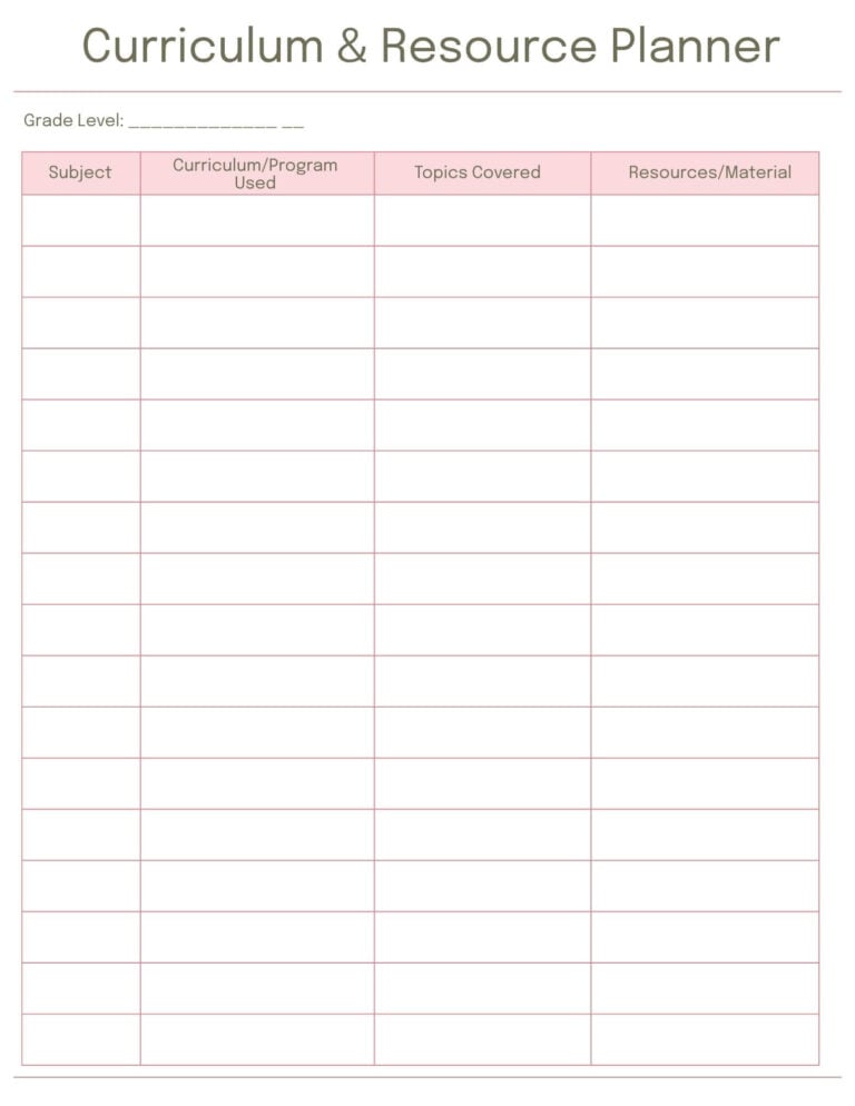 Teacher Planner – Free Printable Planner Templates