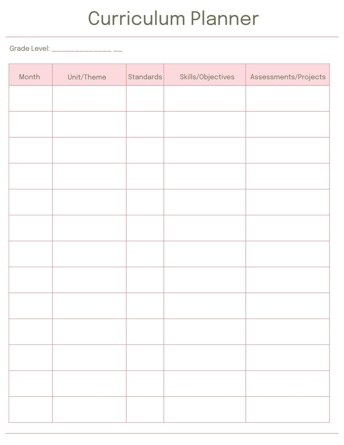 Teacher Planner – Free Printable Planner Templates