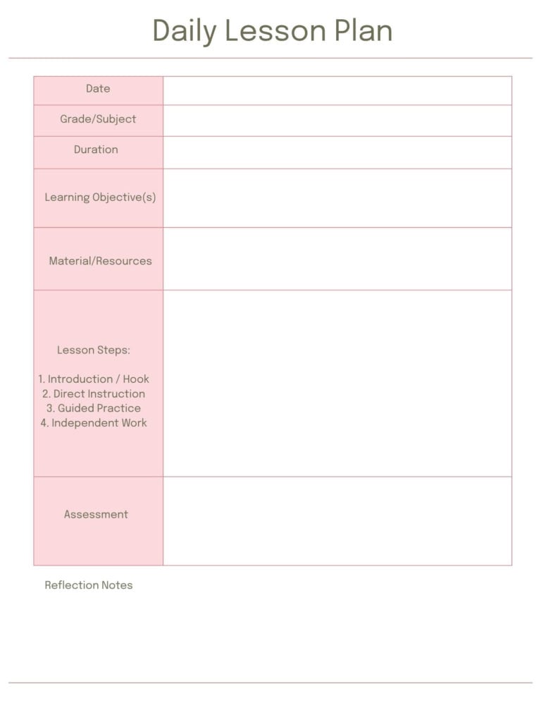 Teacher Planner – Free Printable Planner Templates