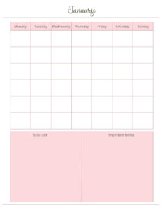 Teacher Planner – Free Printable Planner Templates