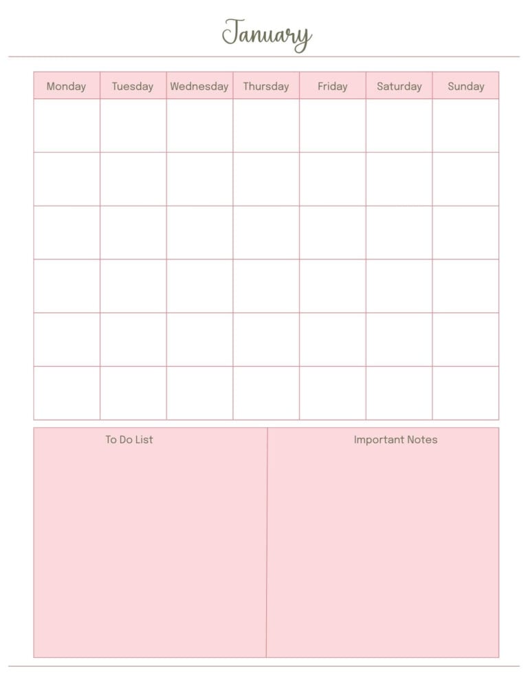 Teacher Planner – Free Printable Planner Templates