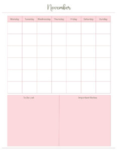 Teacher Planner – Free Printable Planner Templates