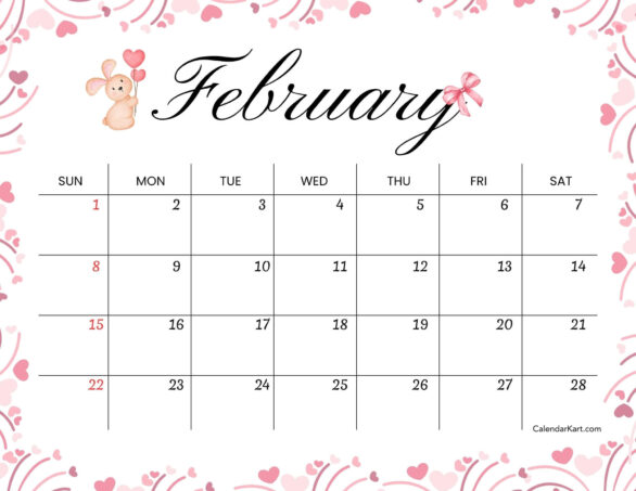 Free Printable February 2026 Calendars | 36 Designs - CalendarKart