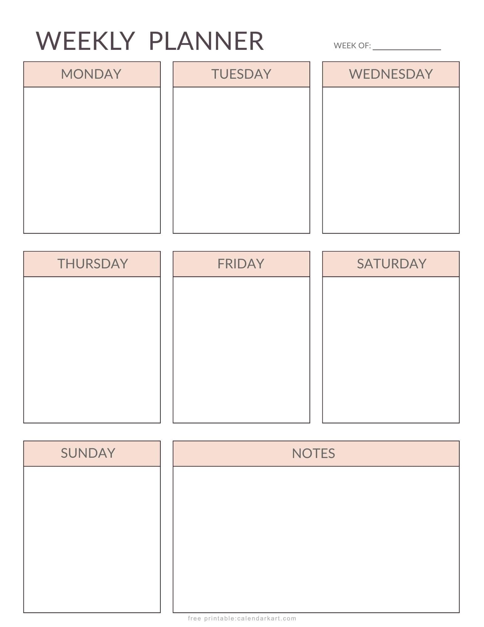 Free Printable Weekly Planner Templates - CalendarKart