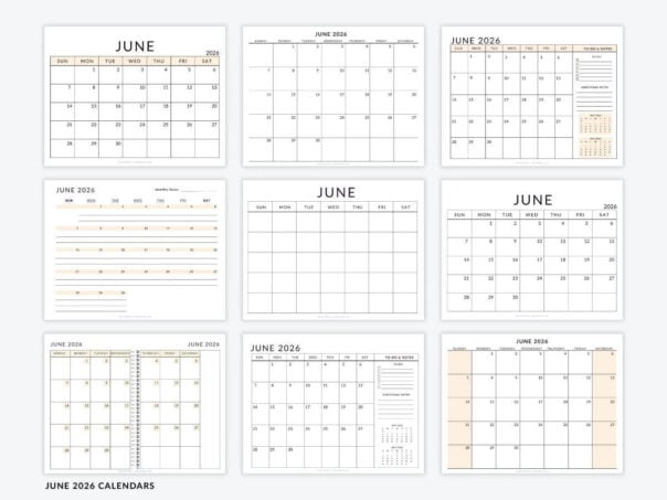 Free Printable 2026 Calendars | Monthly & Weekly Templates