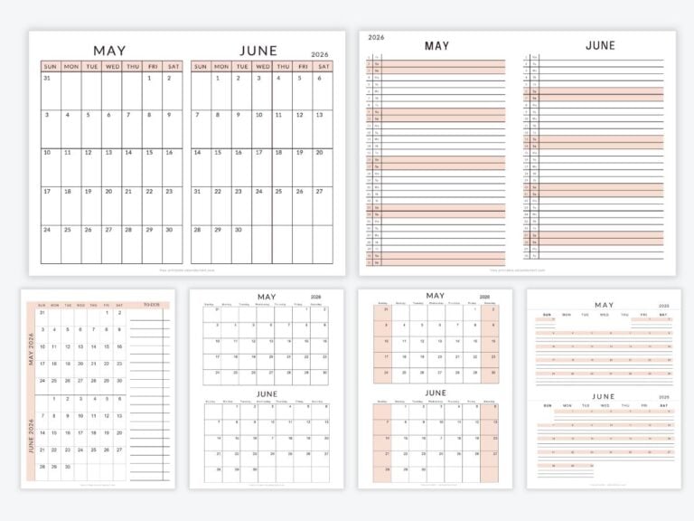 May June 2026 Calendars – Free Printable PDFs - CalendarKart