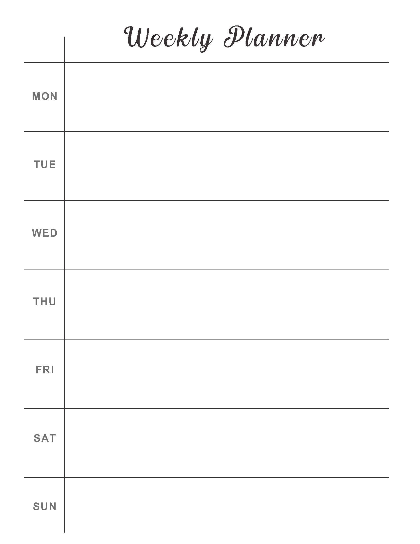 Free Printable Weekly Planner Templates - CalendarKart